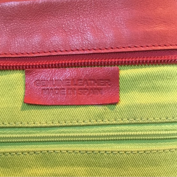 Lupo | Bags | Lupo Barcelona Red Leather Pleated Tiered Shoulder Bag ...